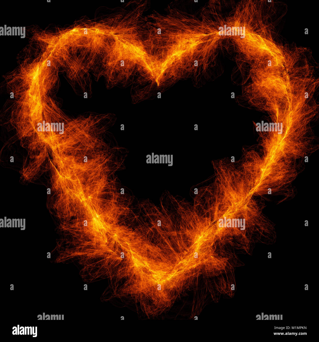 Hot burning symbol of heart. Fire heart Stock Photo - Alamy