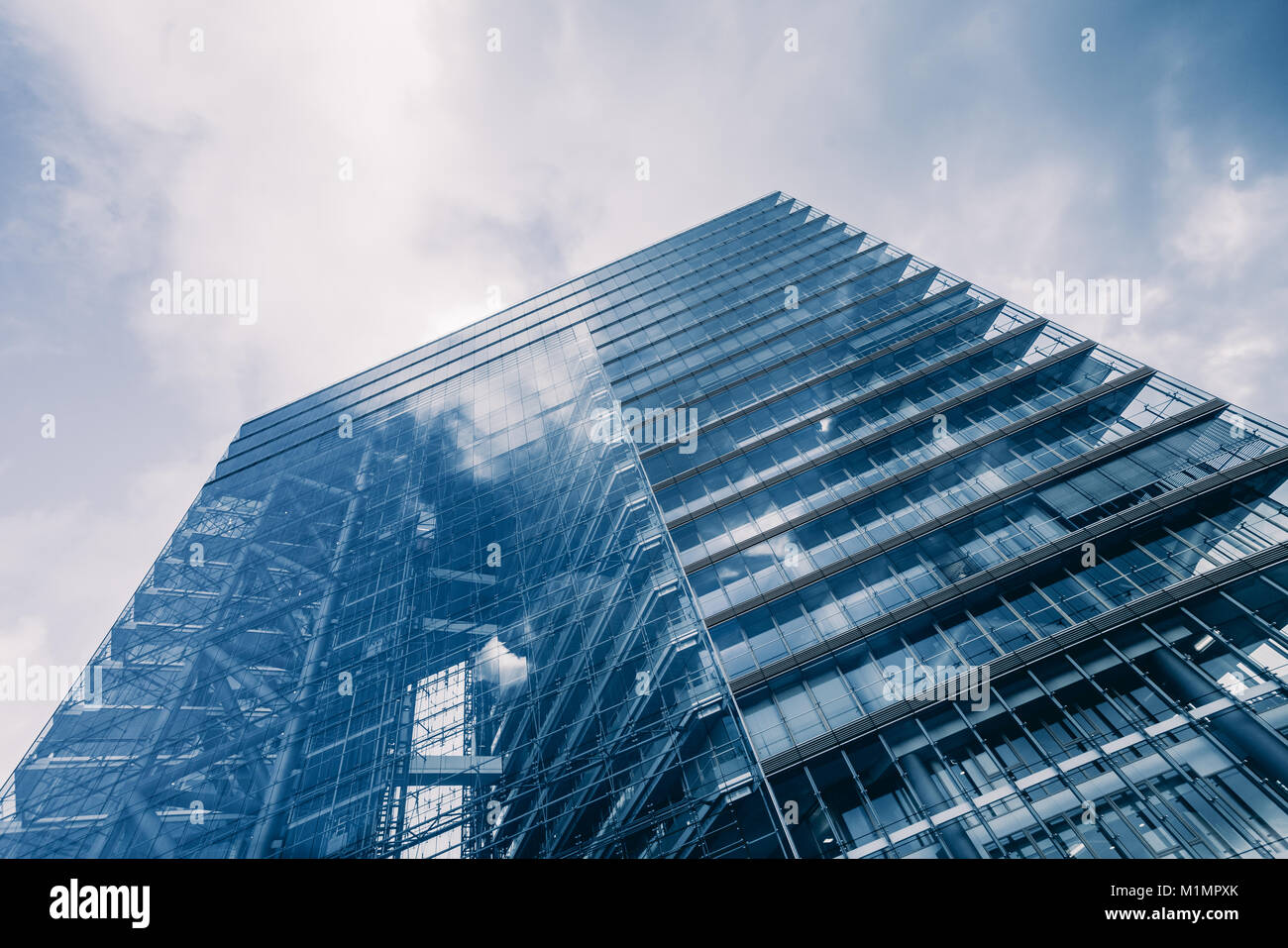 View of a modern glass skyscraper. modern office buildings Stock Photo ...