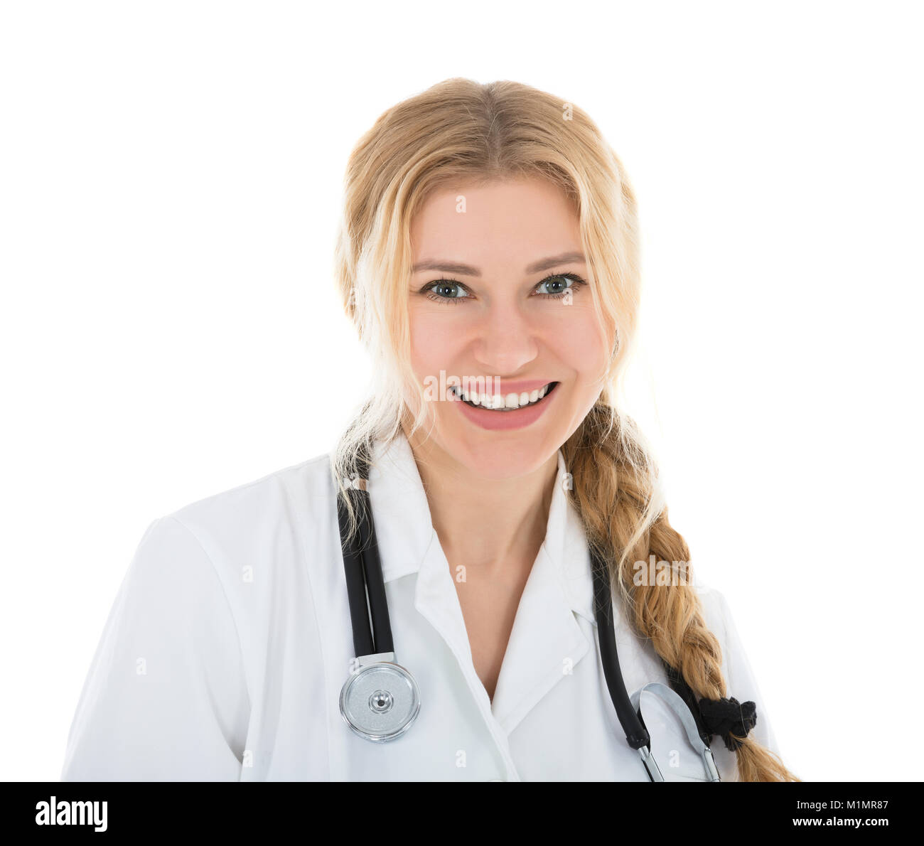 Portrait happy female doctor hi-res stock photography and images - Alamy