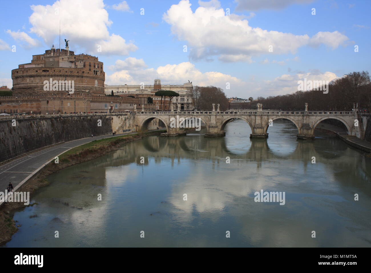 Round castle Saint Angelo in Rome, italy Stock Photo - Alamy