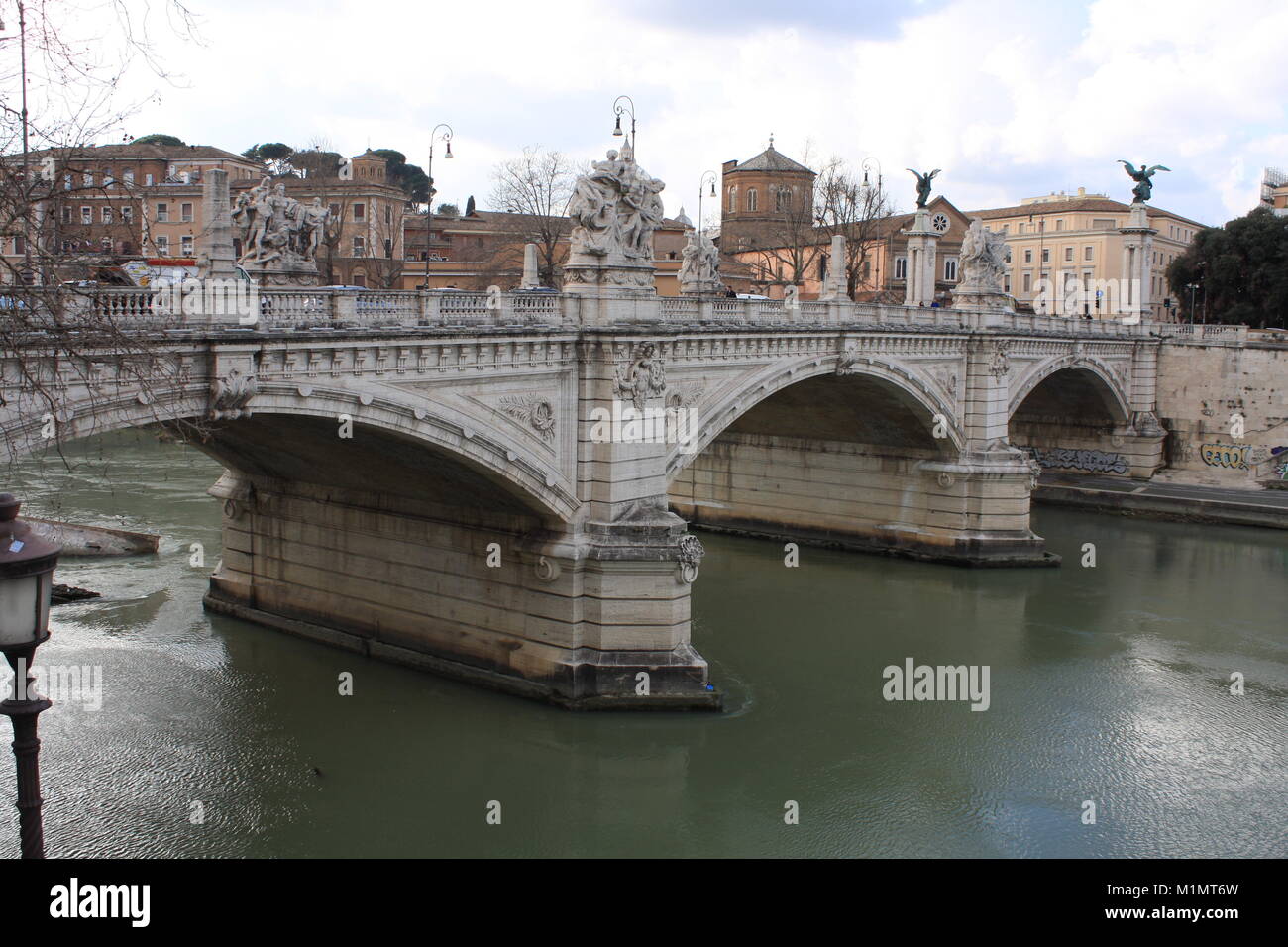Old bridge in Rome - Vatican road Stock Photo - Alamy