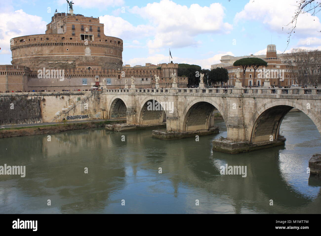 Bridge of st. Angelo in Rome Stock Photo - Alamy