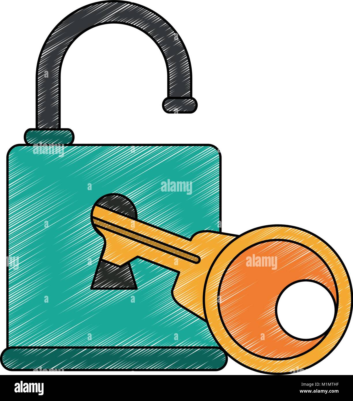 Padlock and key Stock Vector Image & Art - Alamy
