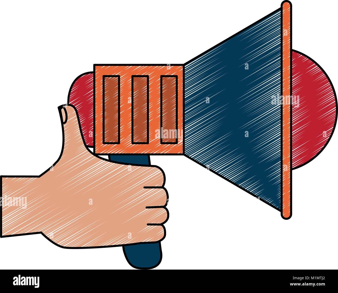 Hand with bullhorn Stock Vector Image & Art - Alamy