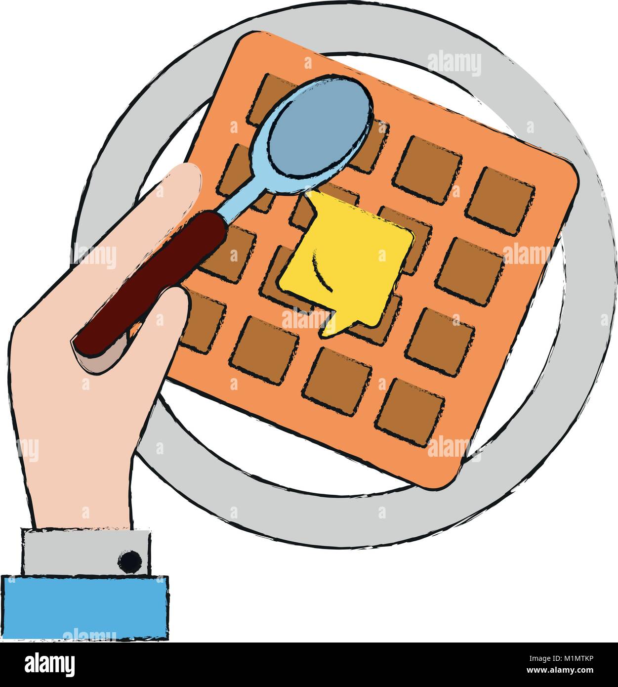 Breakfast waffle food Stock Vector Image & Art - Alamy