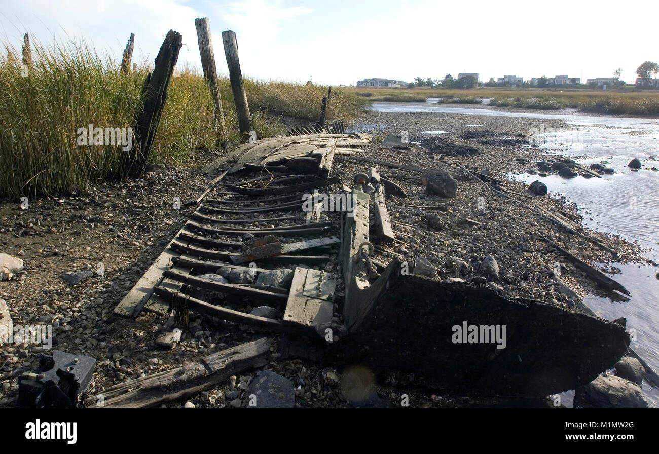 Relic of the past. The remains of an old boat in Wellfleet ...