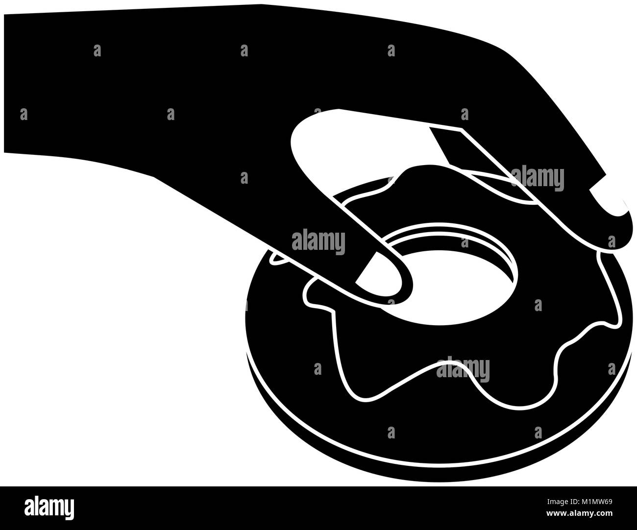 Hand with donut Stock Vector Image & Art - Alamy
