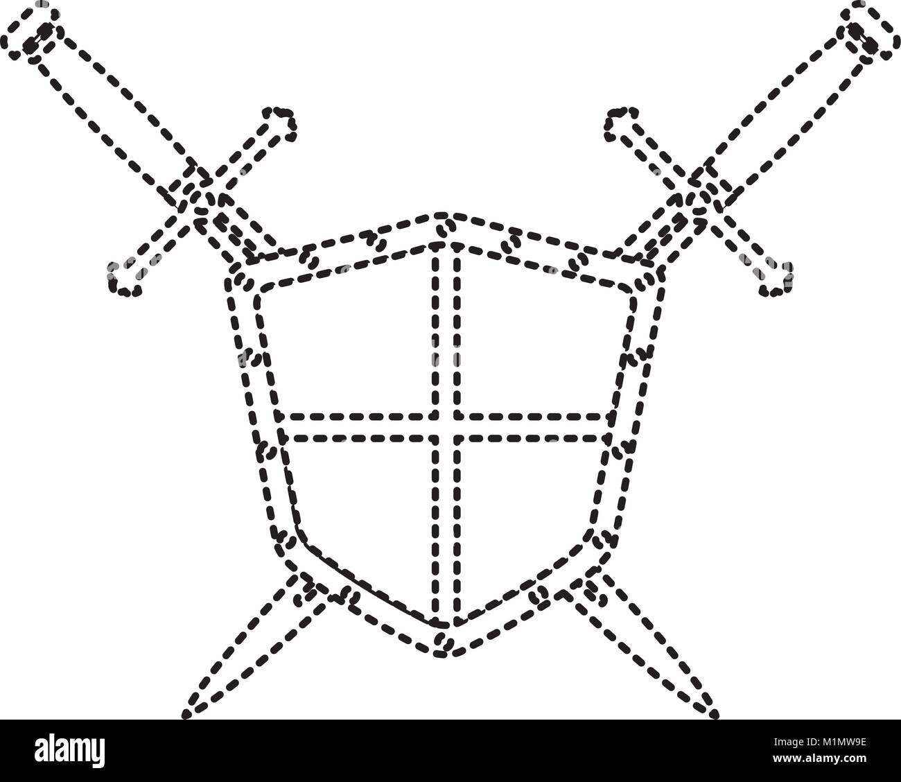Shield swords isolated icon Black and White Stock Photos & Images - Alamy