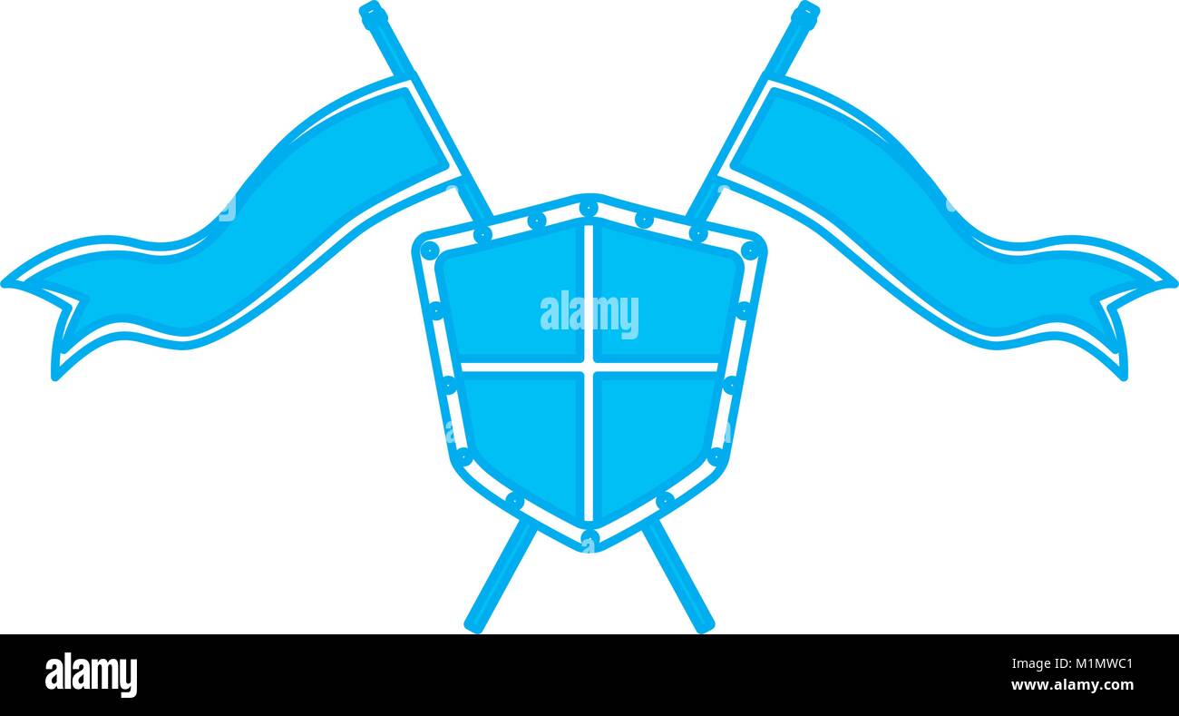 Metallic warrior shield with flags Stock Vector Image & Art - Alamy