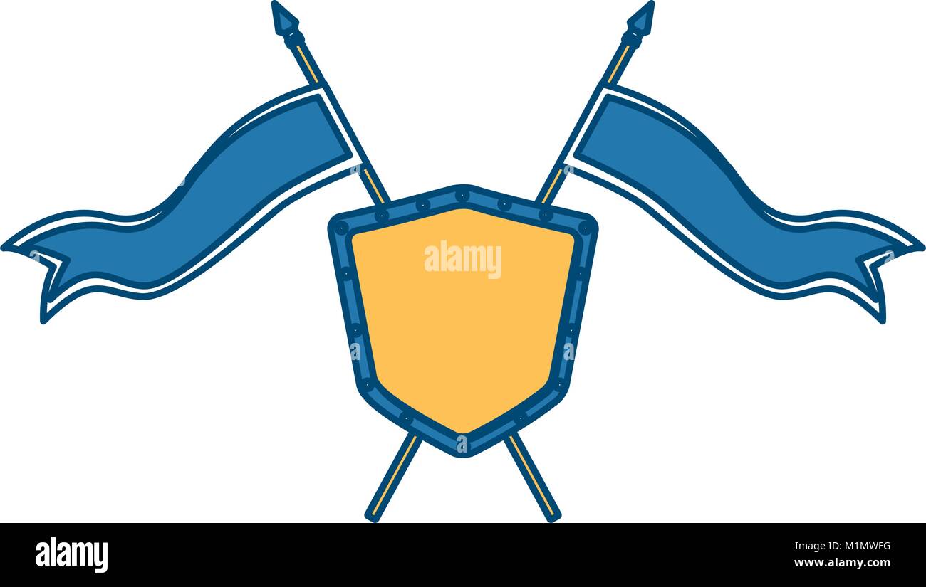 Metallic warrior shield with flags Stock Vector Image & Art - Alamy