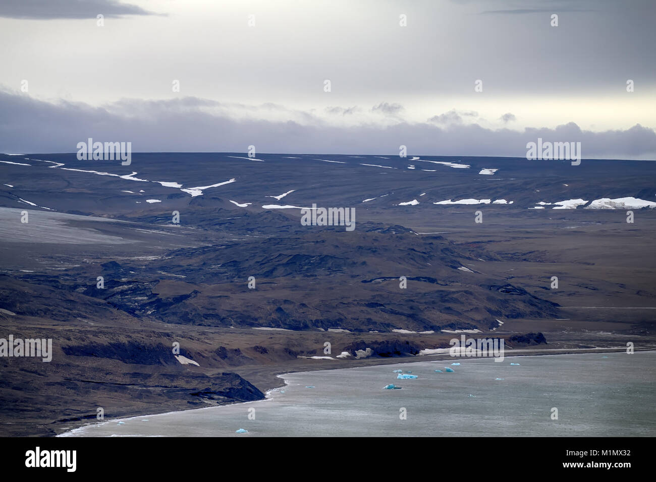 Geological record. Extreme moraine of glacier (lateral moraine). Dying ...