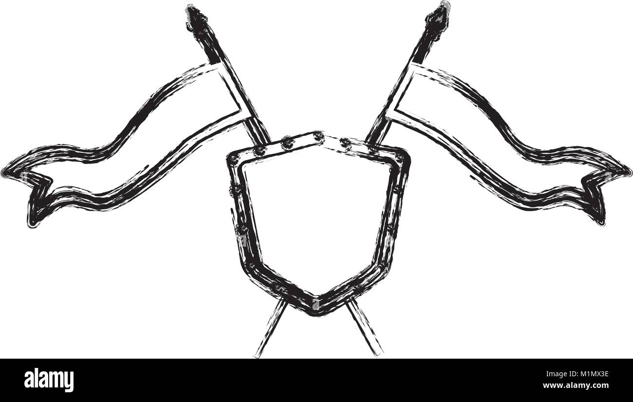 Metallic warrior shield with flags Stock Vector Image & Art - Alamy