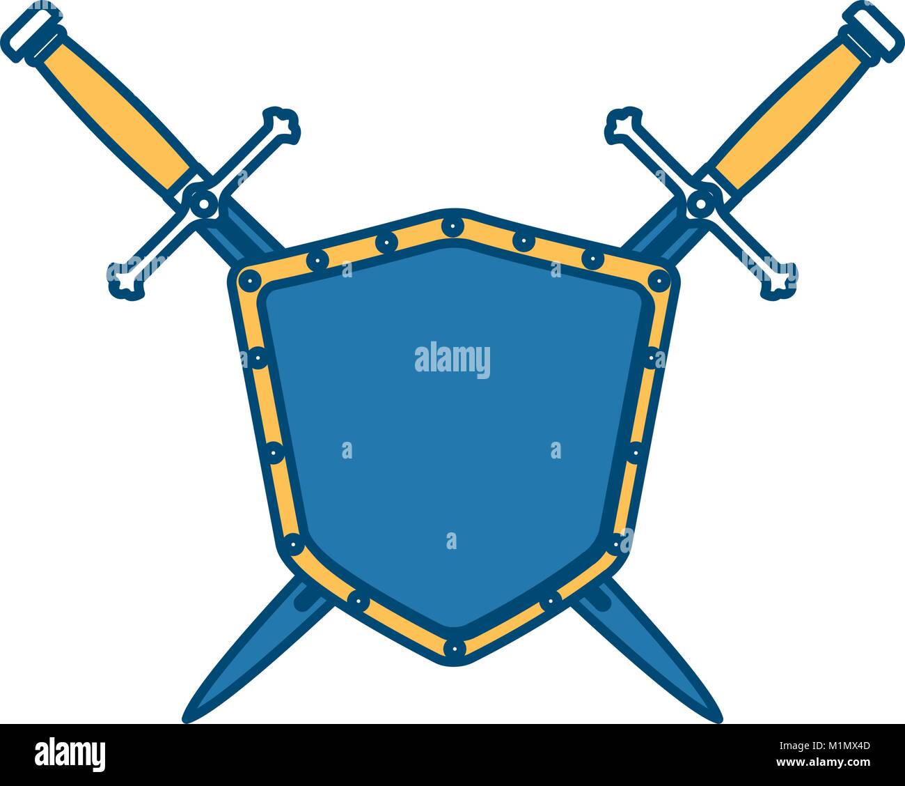 Metallic warrior shield with swords Stock Vector Image & Art - Alamy