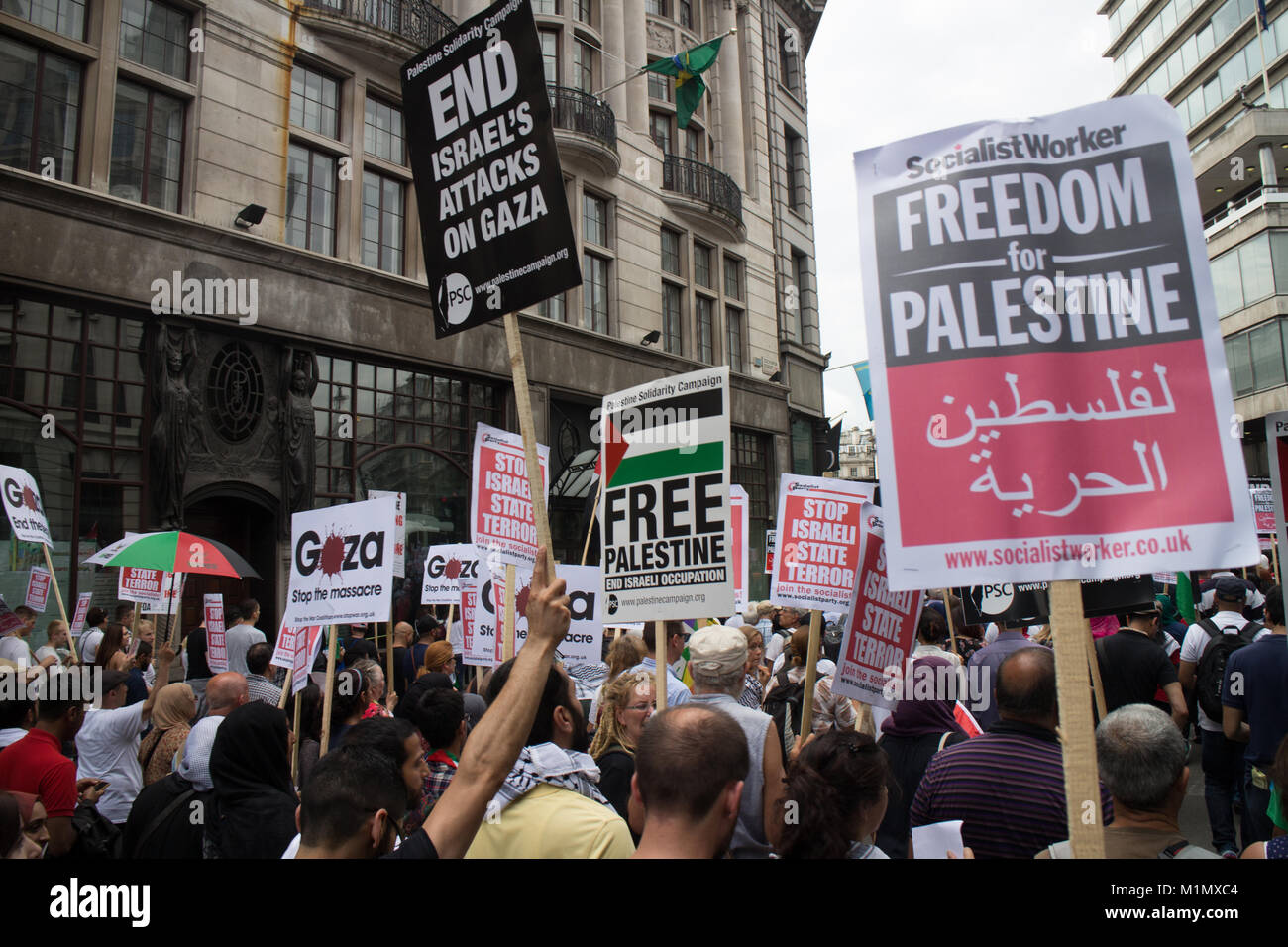 Gaza Demonstration - Free Palestine March Stock Photo - Alamy