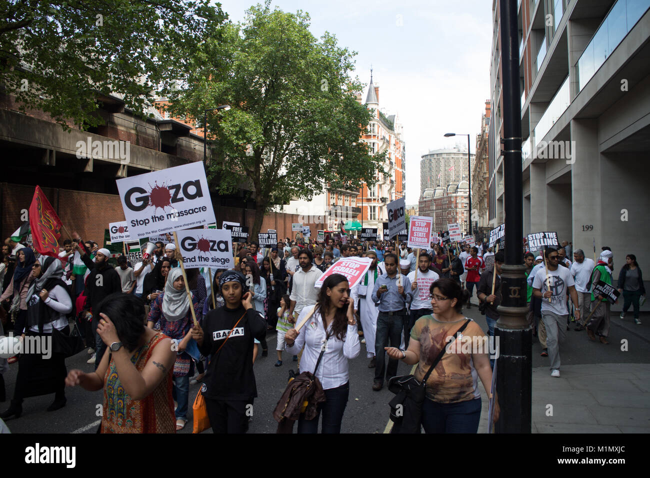 Gaza Demonstration - Free Palestine March Stock Photo - Alamy