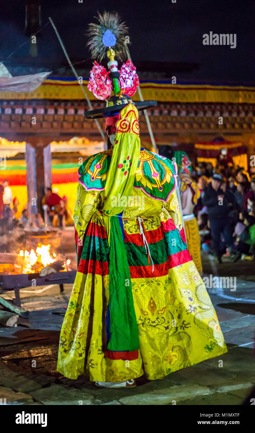 Bumthang, Bhutan. Jambay Lhakhang Drup Festival Dancer Stock Photo - Alamy