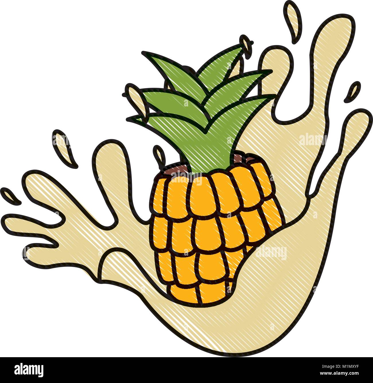 Pineapple milk splash Stock Vector Image & Art - Alamy