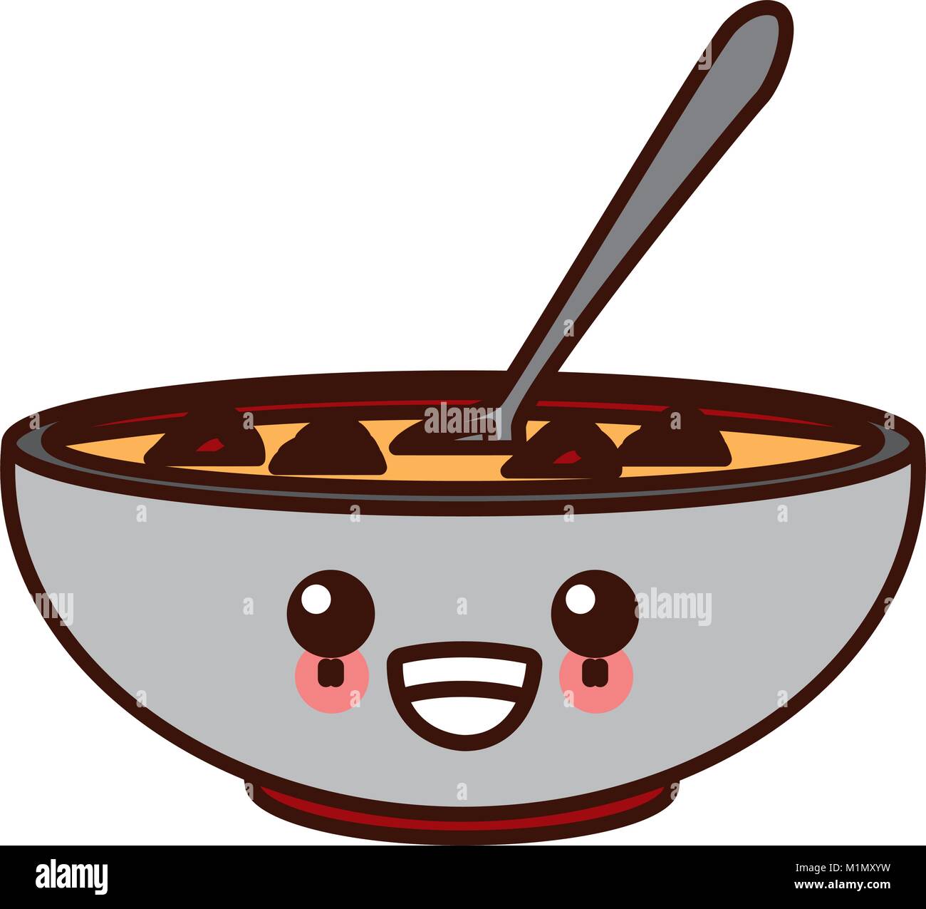 Cereal and milk bowl kawaii cute cartoon Stock Vector Image & Art - Alamy