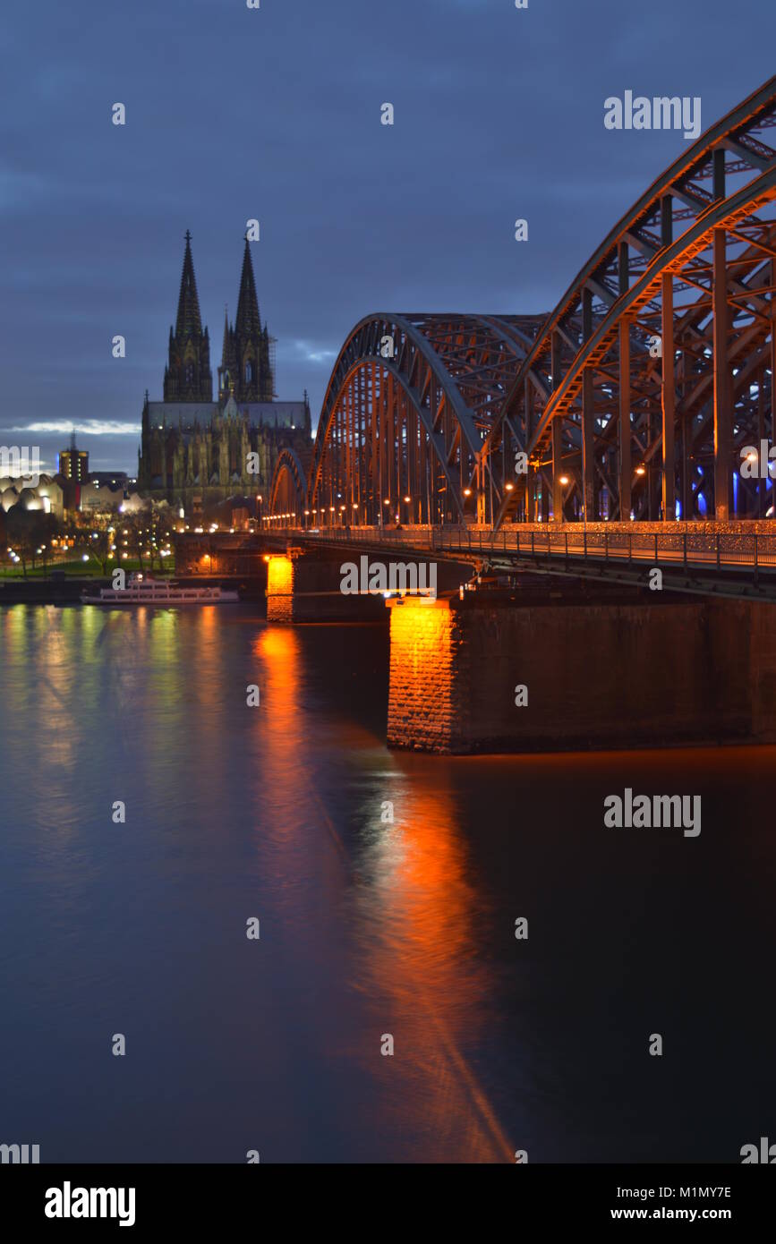 Cathedral and COlogne Evening Germany Stock Photo - Alamy