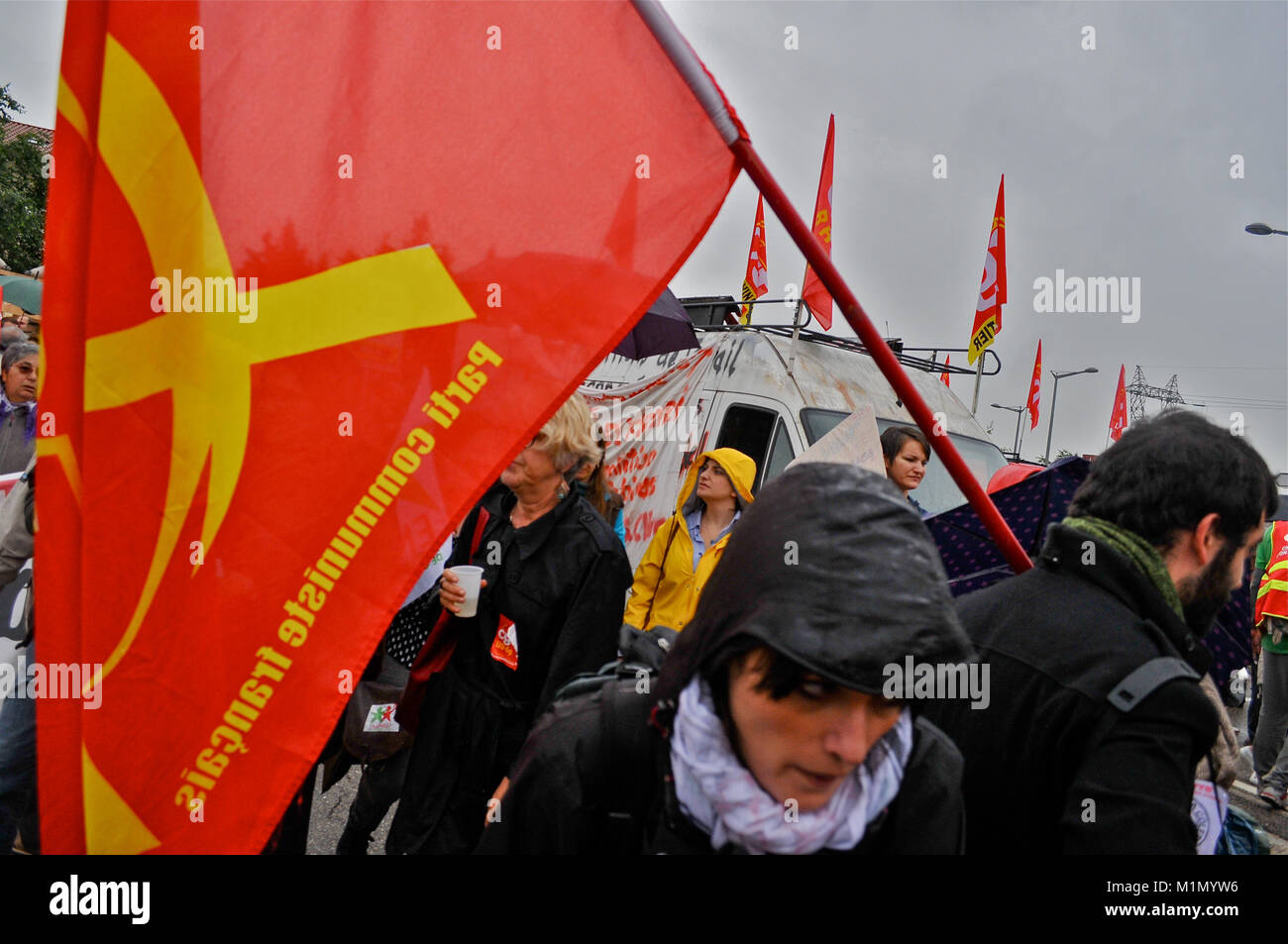 Anti-Labor law Protesters gather at ARKEMA industrial site, Pierre ...