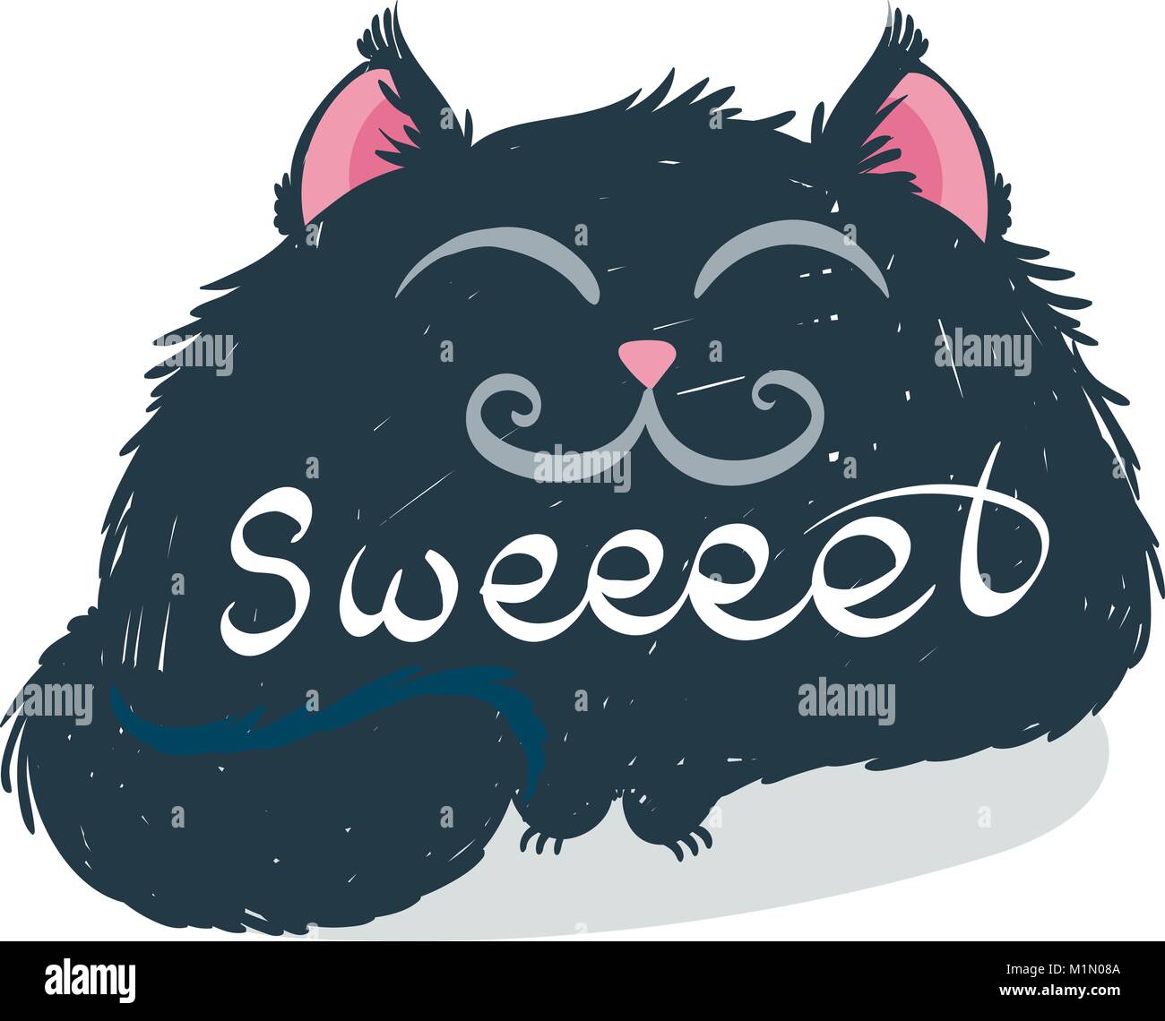 Cute monster kitten with text. Vector illustration for t shirt and ...
