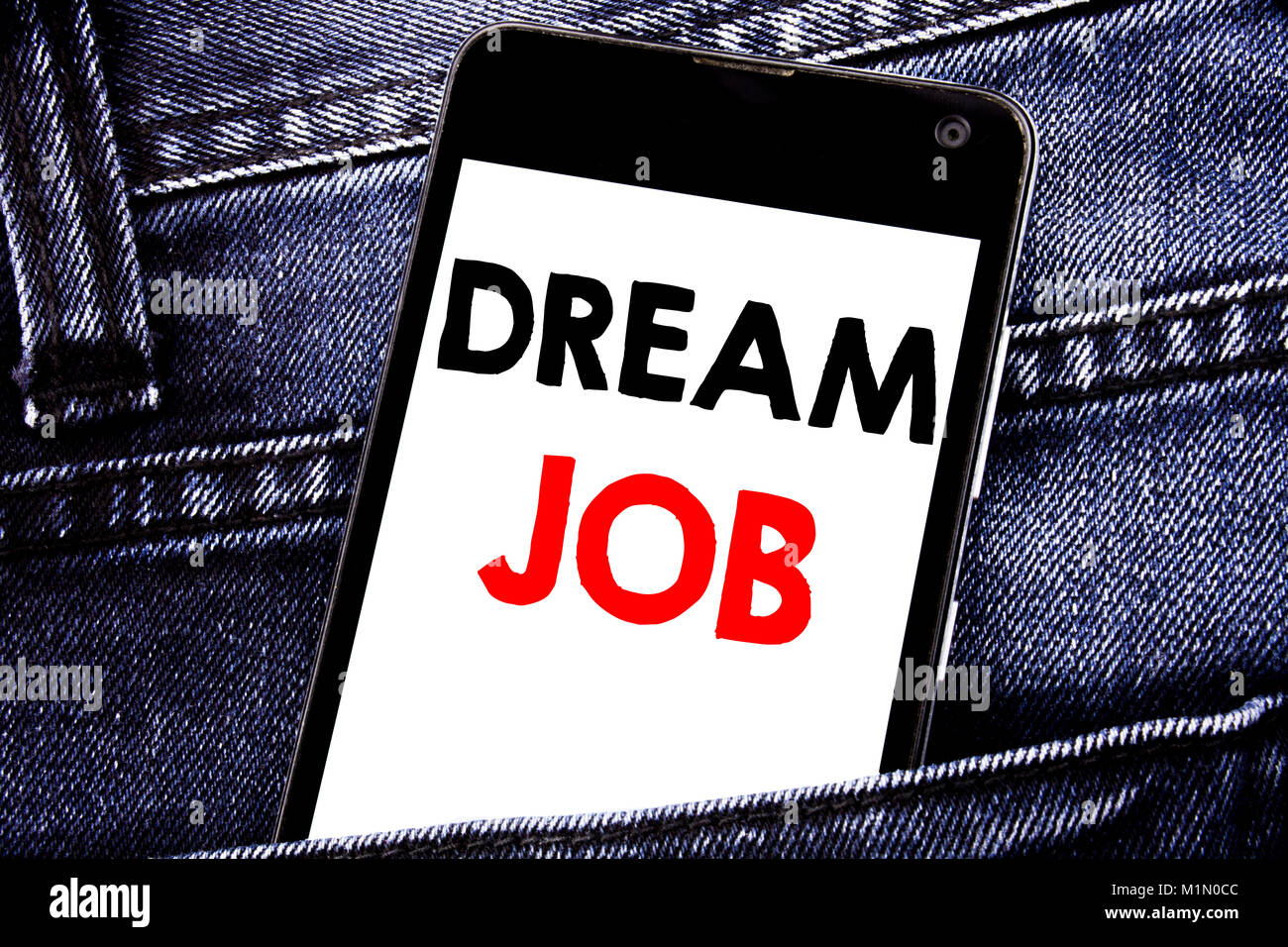 Writing text showing Dream Job. Business concept for Dreaming about ...