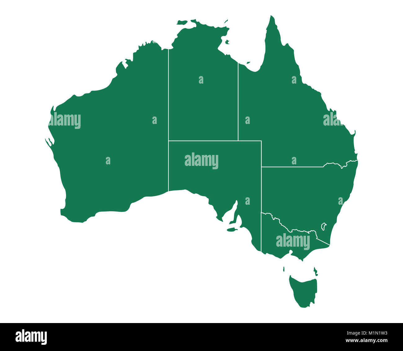 Australia map regions Cut Out Stock Images & Pictures - Alamy