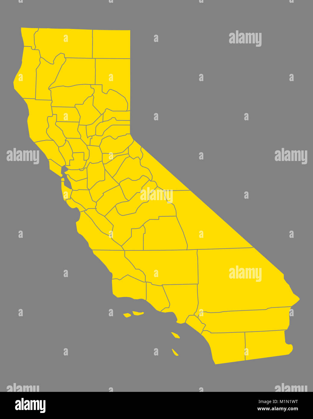 Map of California Stock Photo - Alamy