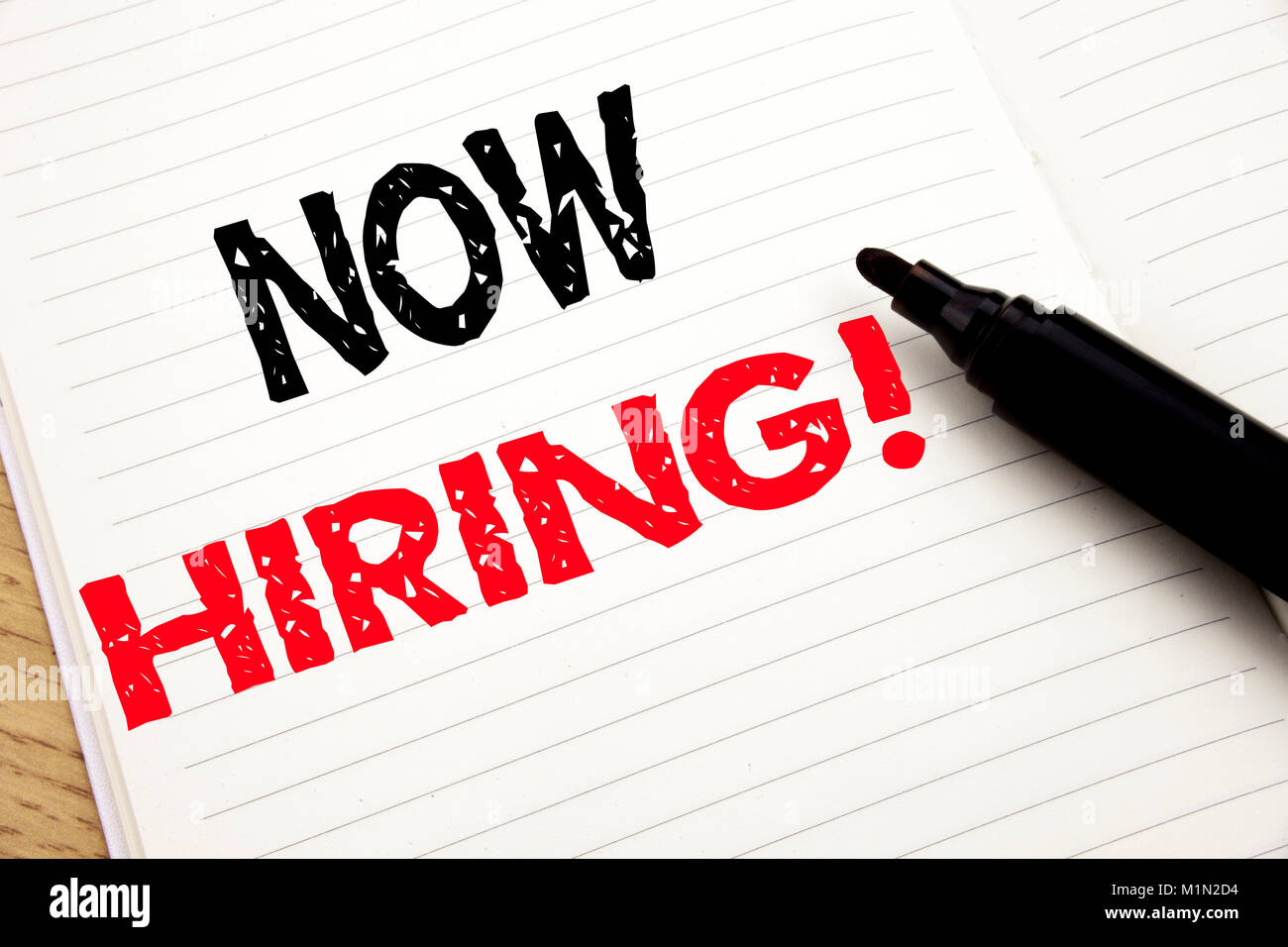 Now Hiring. Business concept for Hire Recruitment written on notebook ...