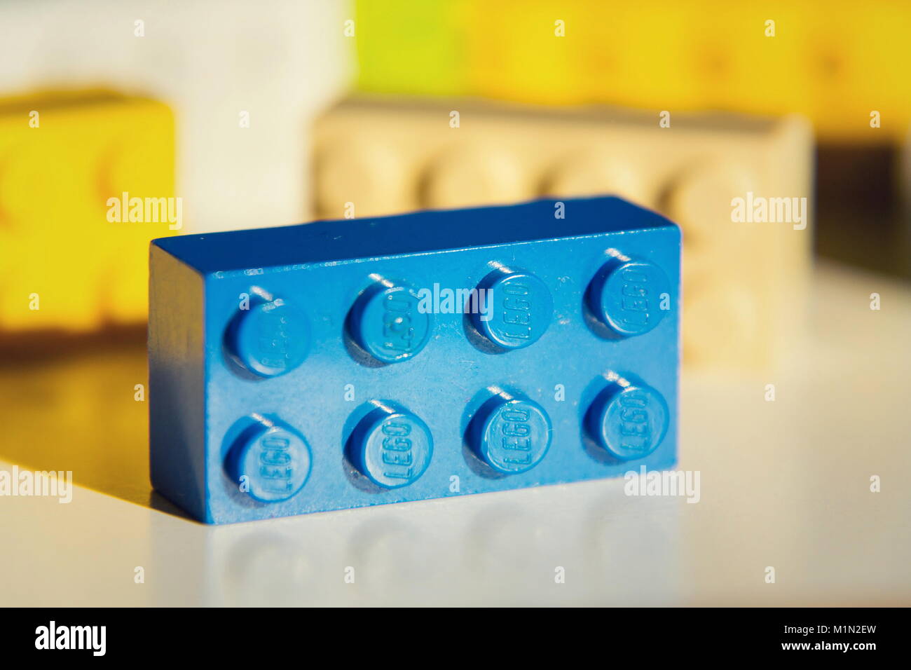 PRAGUE, CZECH REPUBLIC - JANUARY 31: Colorful Lego bricks by The Lego ...