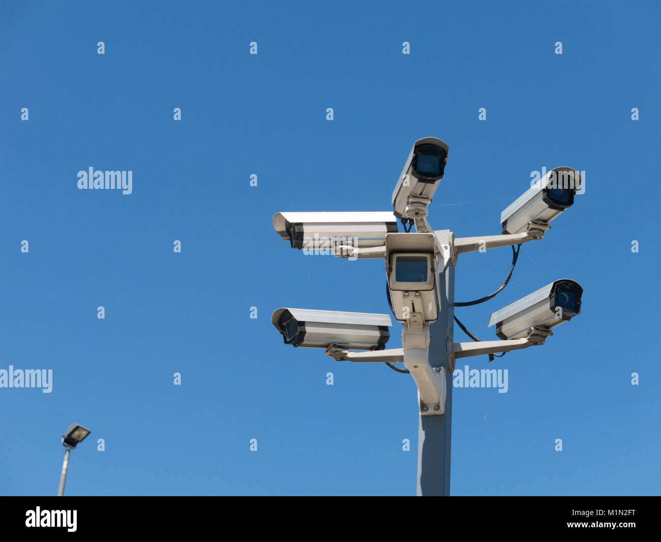 Image with various video surveillance cameras. Six cctv security ...