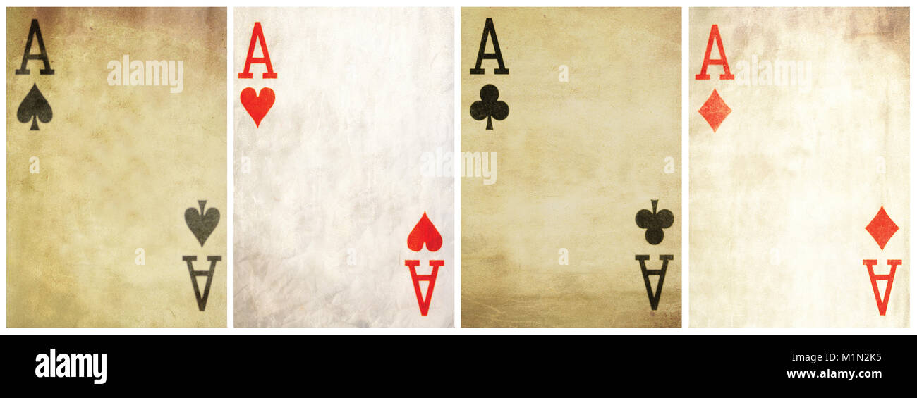 textured vintage player card- all aces Stock Photo - Alamy