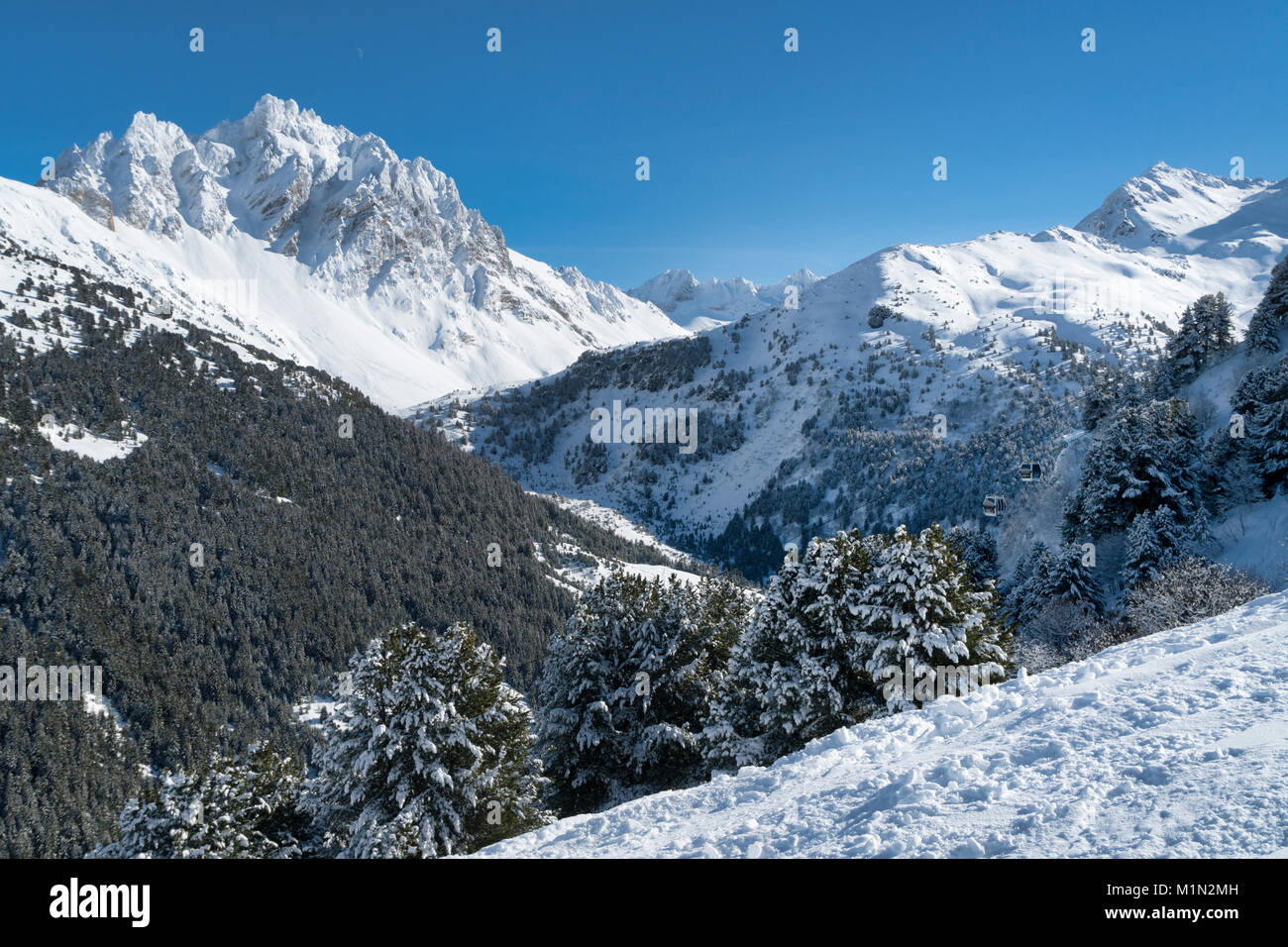 Mountains in the Meribel Valley in the Three Valleys ski area of France ...