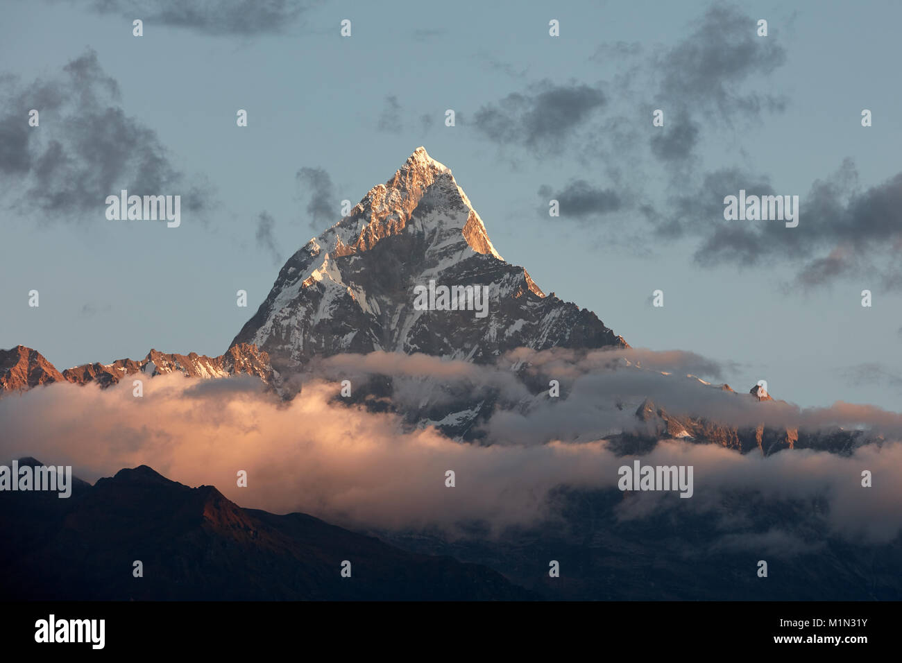 Fish Tail mountain Machapuchare at Nepal Stock Photo - Alamy