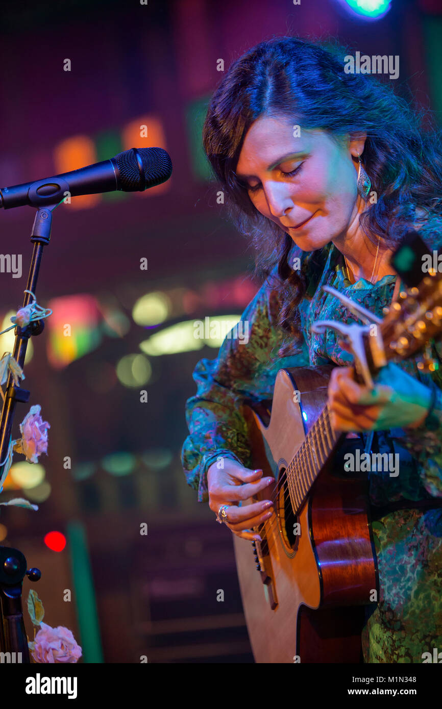 The British folk duo Deborah Rose & Mari Randle performs a live concert ...