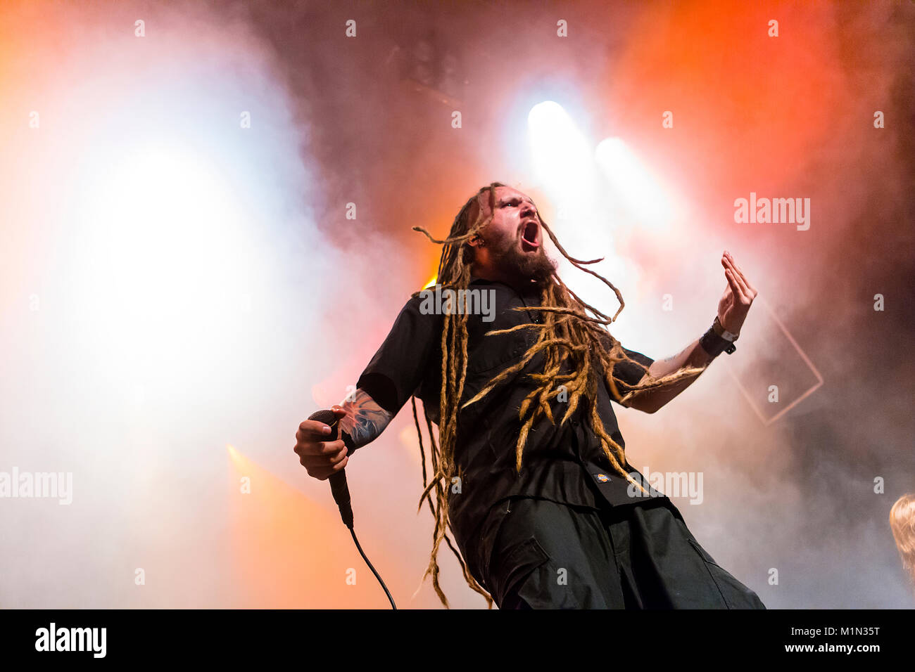 The Polish death metal band Decapitated performs a live concert at the ...