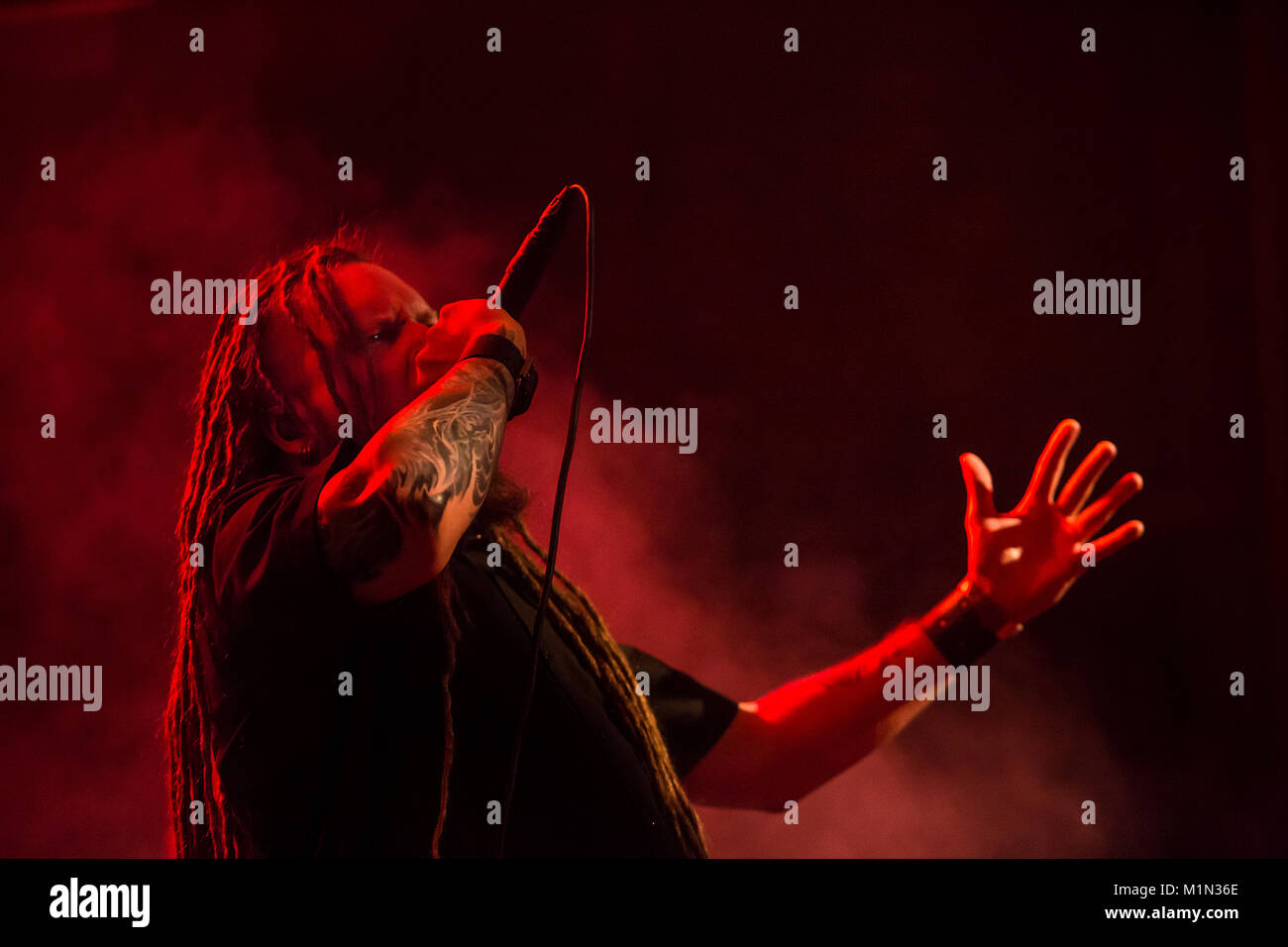 The Polish death metal band Decapitated performs a live concert at the ...