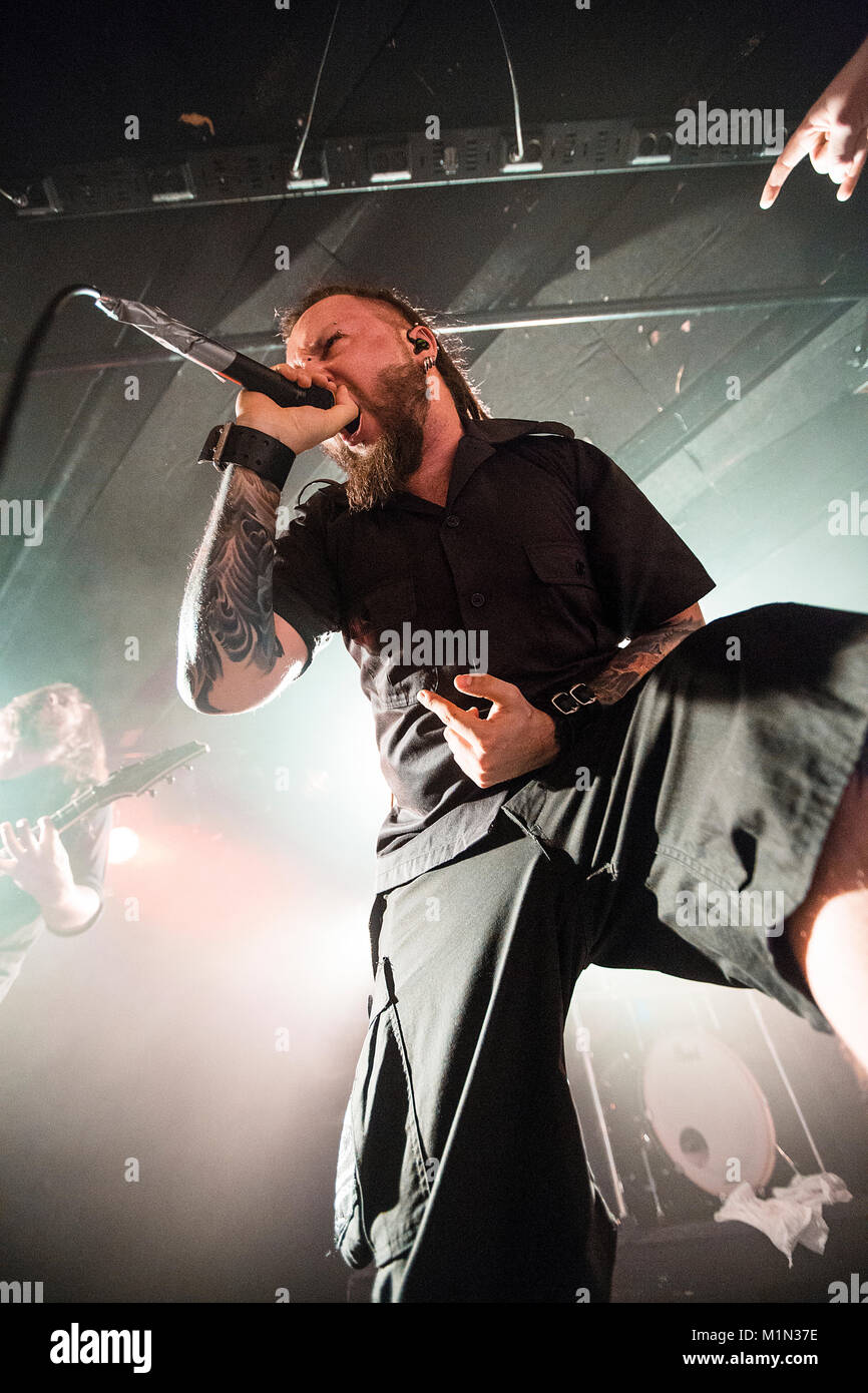 The Polish death metal band Decapitated performs a live concert at ...