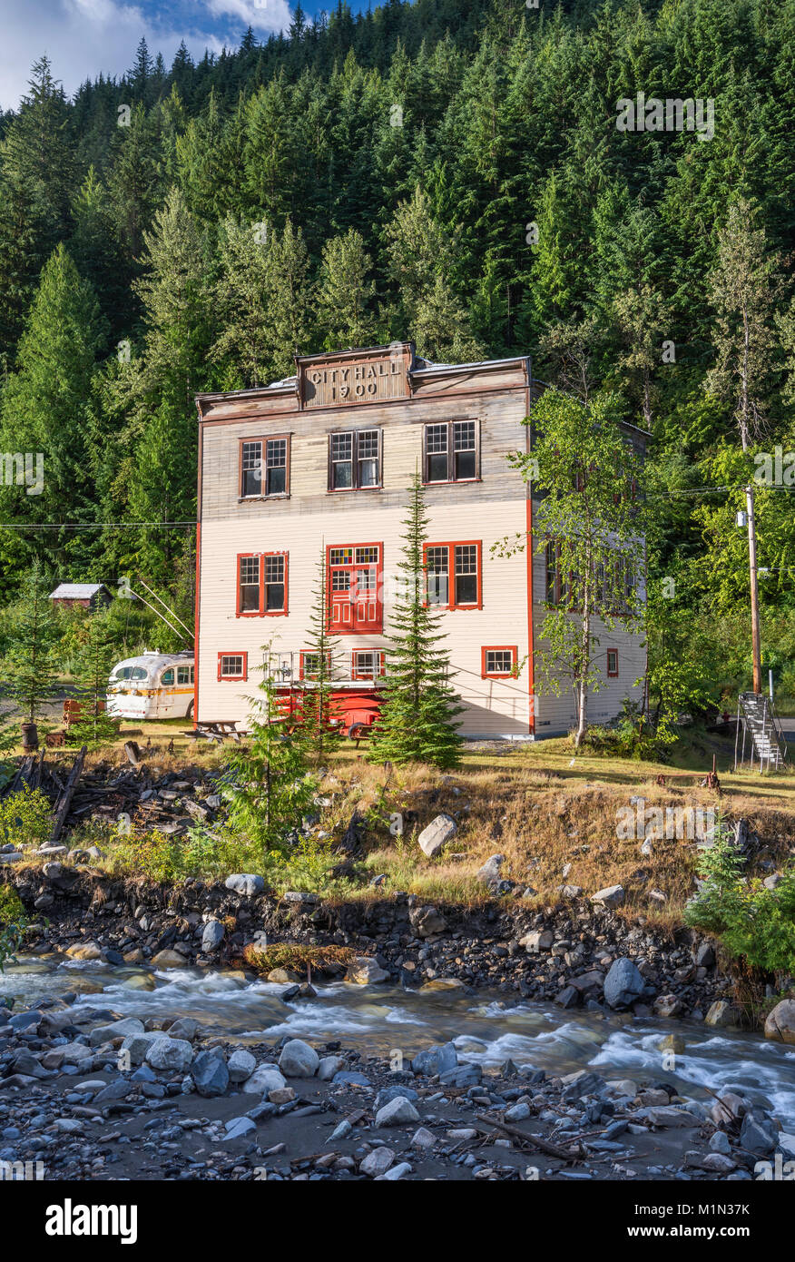 City Hall, 1900, Carpenter Creek in ghost town of Sandon, Silvery ...