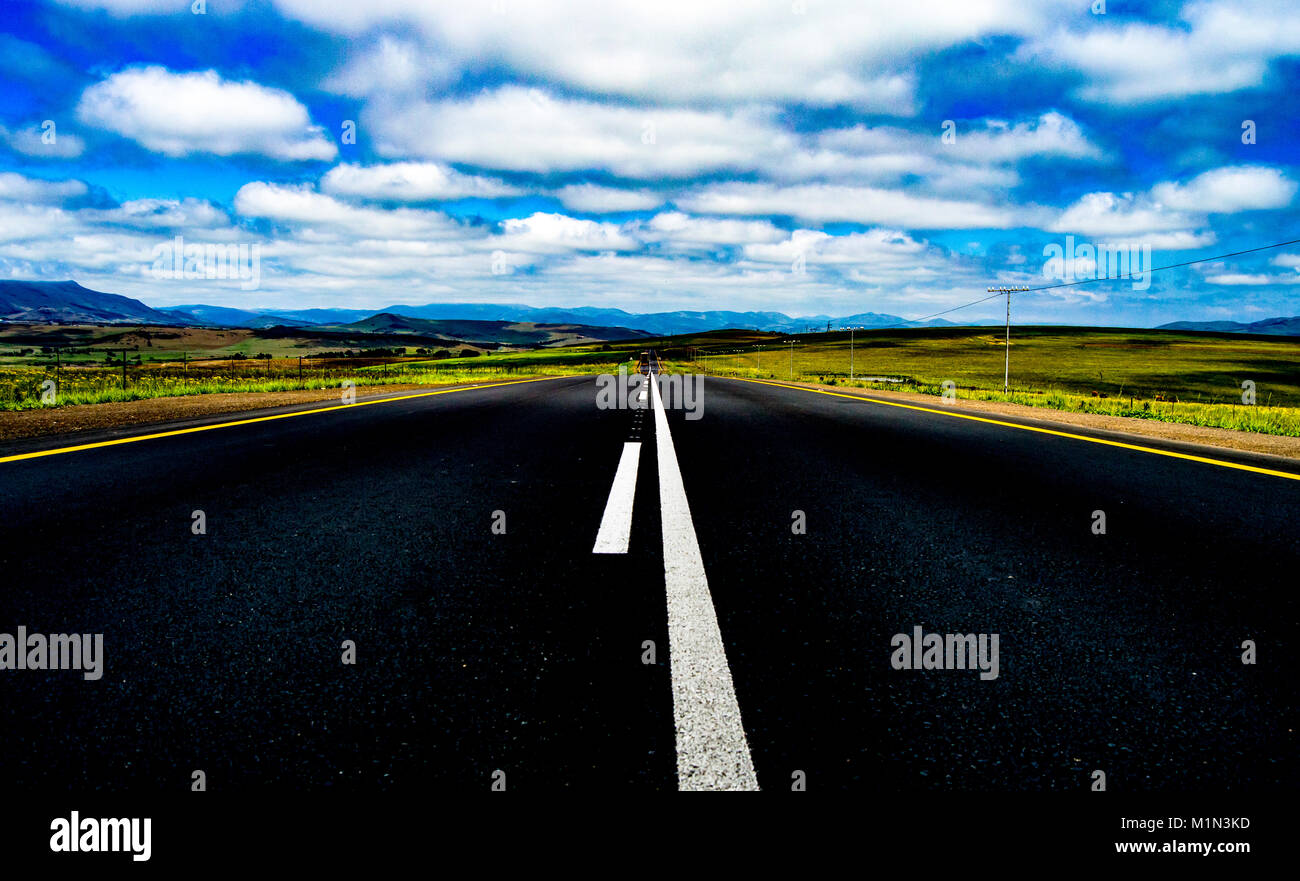 Countryside road with clouds, South Africa Stock Photo - Alamy