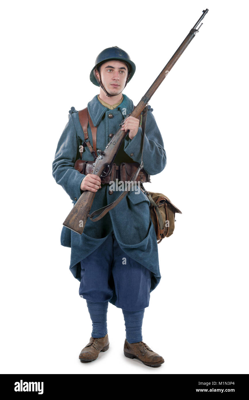 a French soldier 1914 1918 isolated on a white background Stock Photo ...