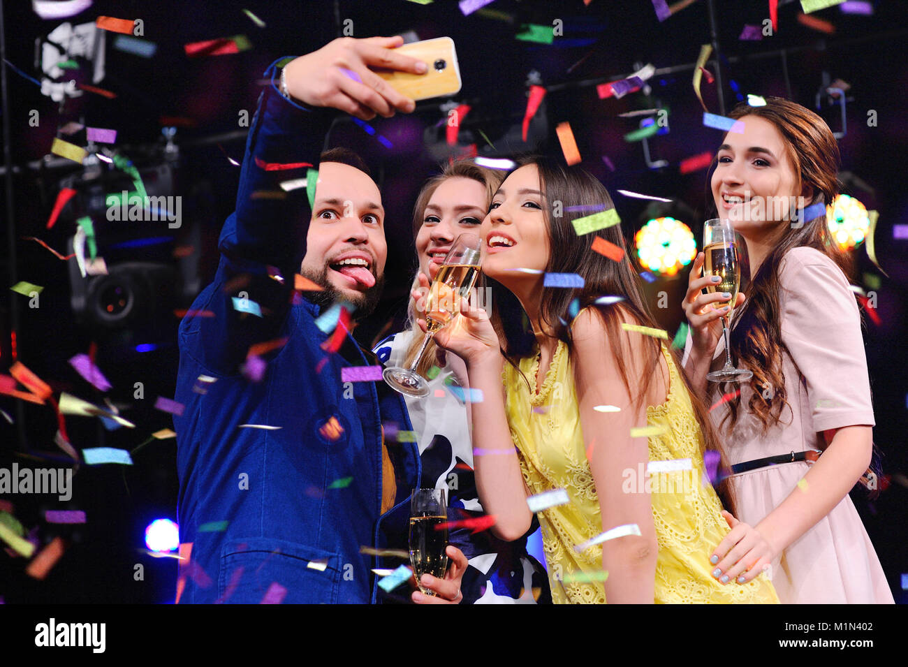 To take a photo of yourself. Party, holiday, night club Stock Photo - Alamy