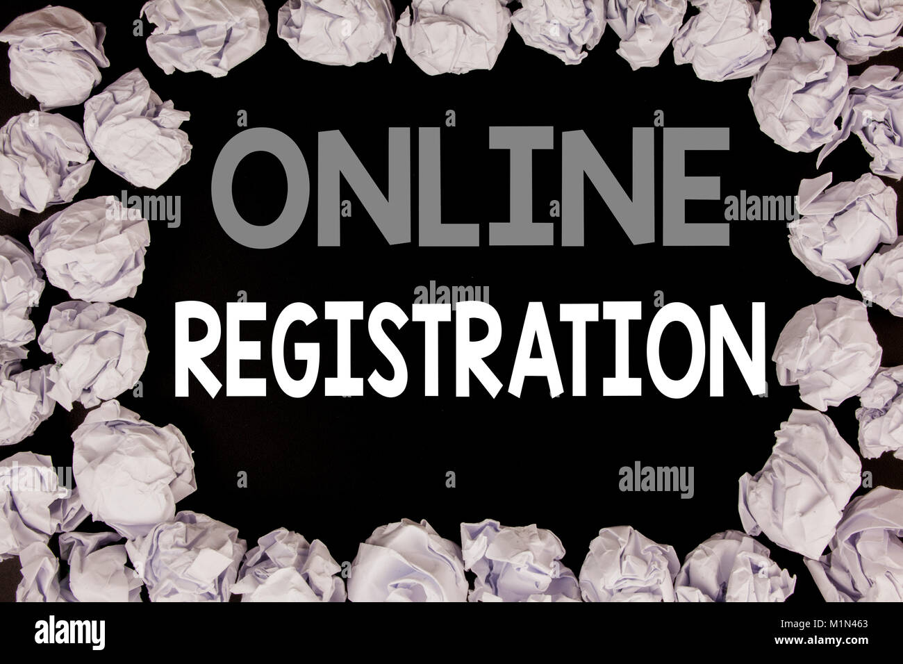 Word, writing Online Registration. Business concept for Internet Login ...