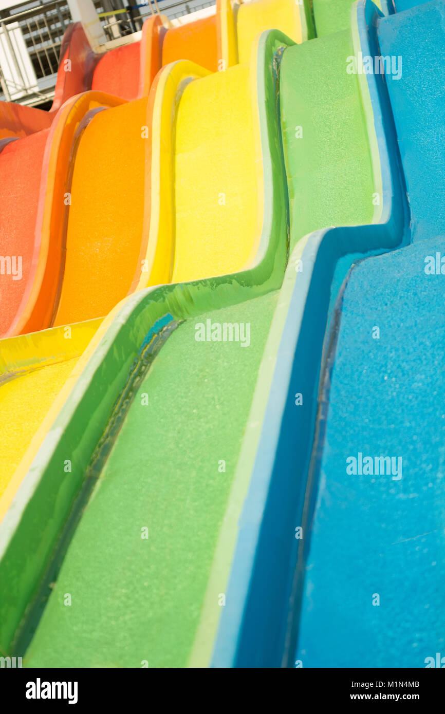 Aqua park slides great for having fun Stock Photo - Alamy