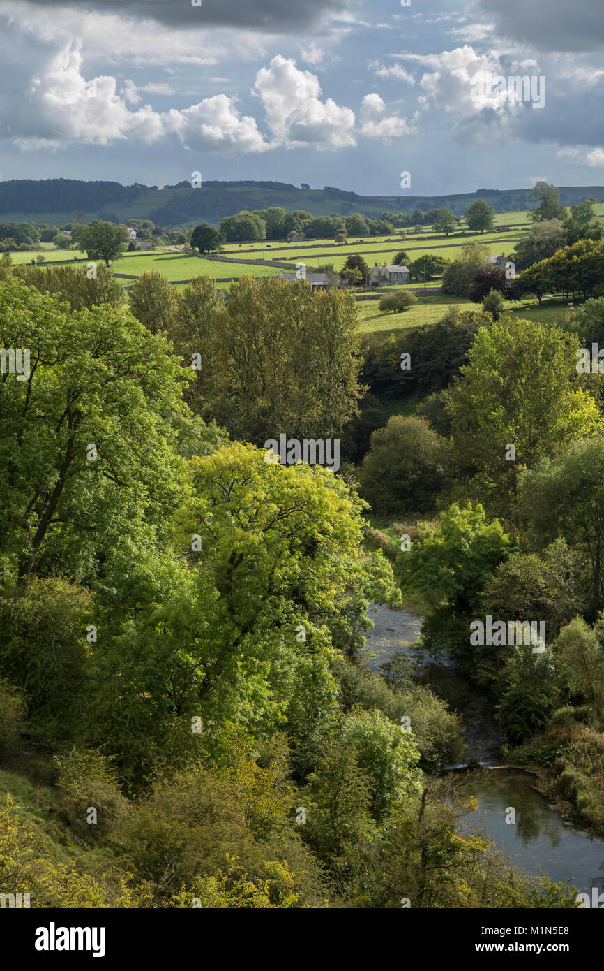 Lathkill Dale from Over Haddon looking towards Youlgrave, Peak District ...