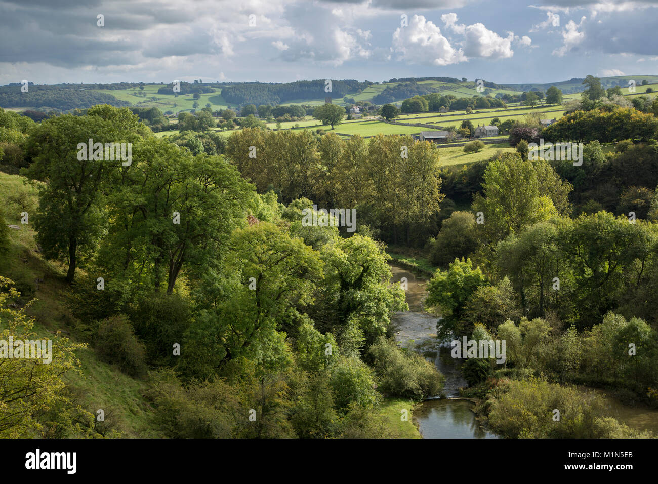 Lathkill Dale from Over Haddon looking towards Youlgrave, Peak District ...