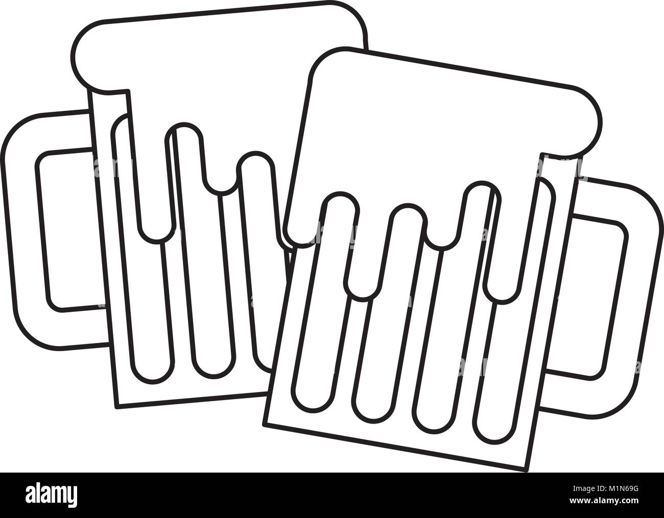 Two glass cold beer Black and White Stock Photos & Images - Alamy