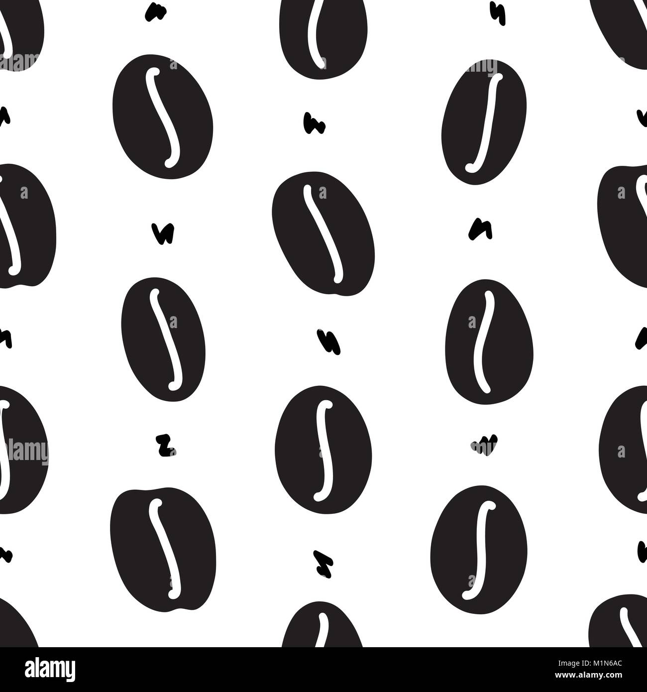 Coffee beans on white background. Seamless pattern Stock Vector Image ...