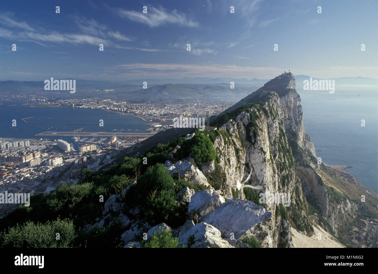Great Britain. Gibraltar. The rock. Strait of Gibraltar Stock Photo - Alamy
