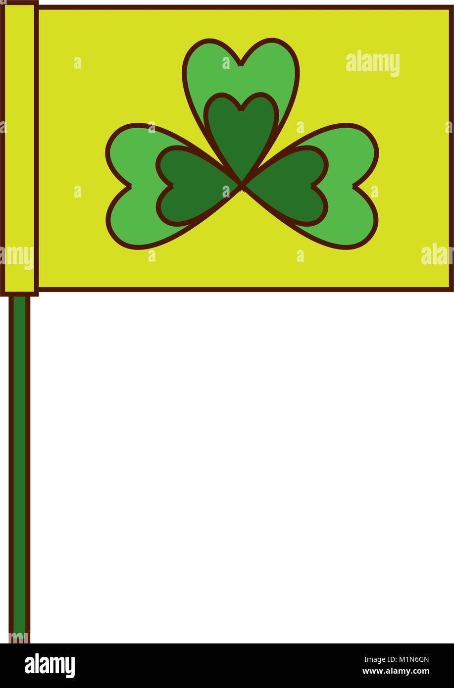 green flag with clover symbol Stock Vector Image & Art - Alamy